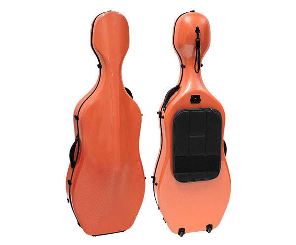 TG Polycarbonate Cello Case w/music pocket- Burnt Orange | roycemusic