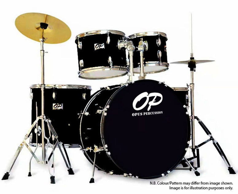 Opus Percussion 5-Piece Rock Drum Kit in Black | roycemusic
