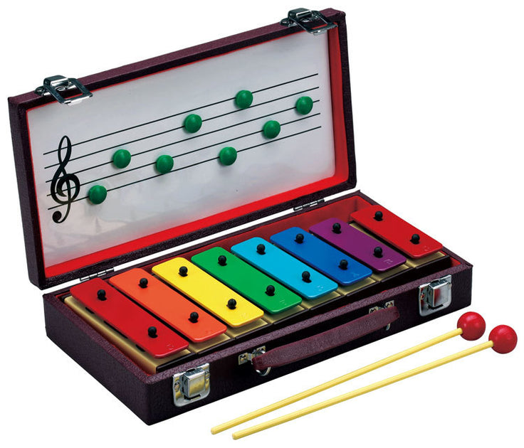 Opus Percussion 8-Note Resonator Bell Set in Wooden Case with Beaters ...