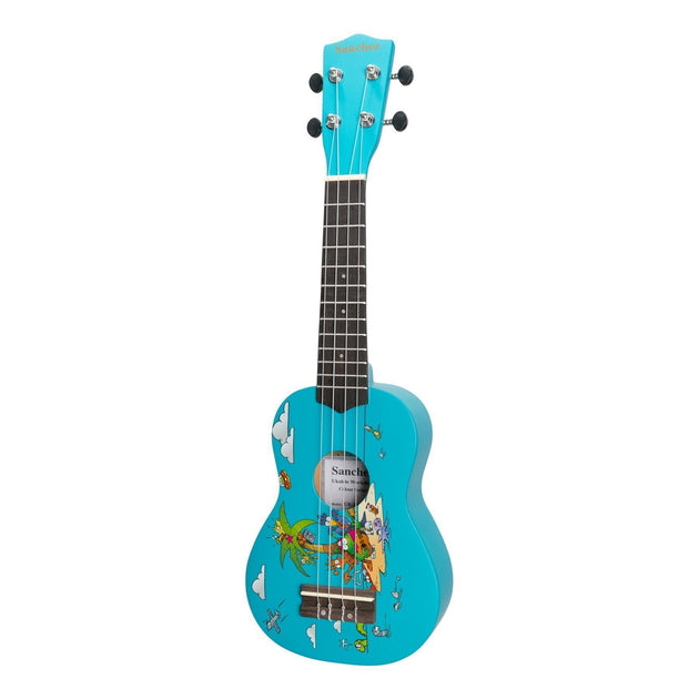 Sanchez 'Friendly Folk' Soprano Ukulele (Blue/Island Party) | roycemusic