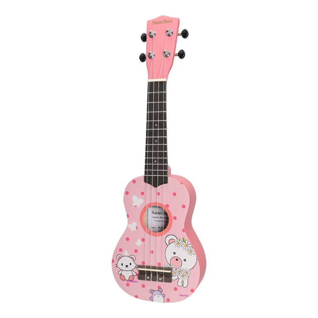 Sanchez 'Friendly Folk' Soprano Ukulele (Pink/Teddy) | roycemusic