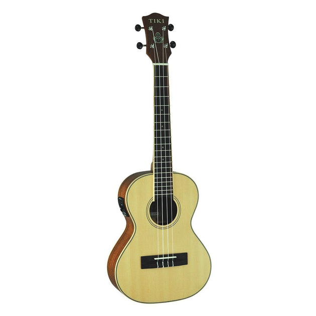 Tiki '6 Series' Spruce Solid Top Electric Tenor Ukulele with Hard Case ...